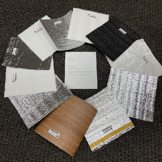 Sample of Prodex products and radiant barriers